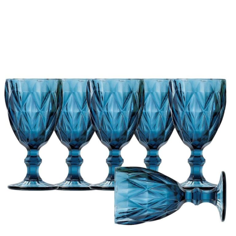 SET 6 COPAS DE COLORES AZULES DIAMOND LYOR 310CC ¡REMATE NAVIDAD! - Mi ...