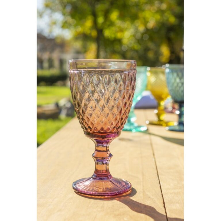 SET 6 COPAS VIDRIO DE COLOR PÚRPURA 310CC - Mi Deco Home